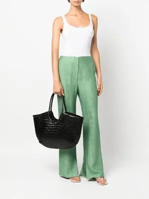 Dragon Diffusion Woven Leather Tote Bag - Black