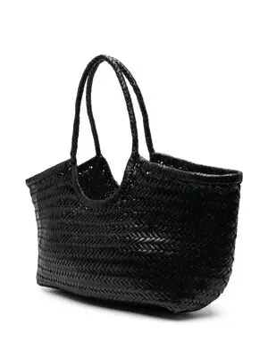 Dragon Diffusion Woven Leather Tote Bag - Black