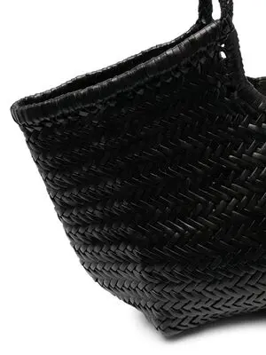 Dragon Diffusion Woven Leather Tote Bag - Black