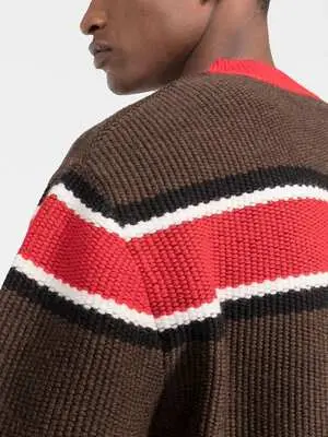 Dsquared2 Jacquard Logo Striped Jumper - Brown