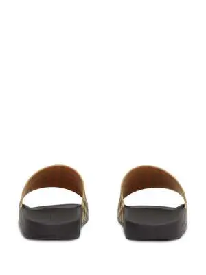 Burberry Check Slides - Neutrals