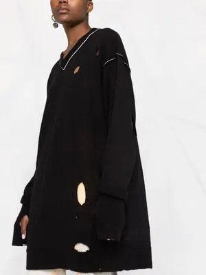MAISON MARGIELA Distressed V-neck Jumper