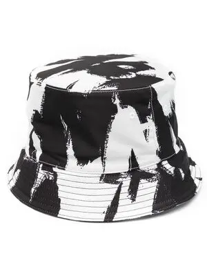 Alexander McQueen Painterly-print Bucket Hat Black