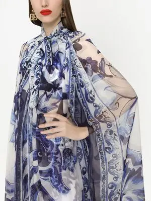 Dolce & Gabbana Maiolica-print Silk Cape