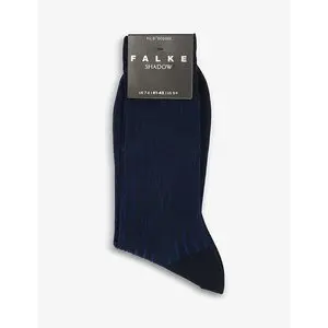 Falke Shadow Striped Cotton-blend Socks - Navy/blue