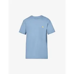 Carhartt Work In Progress Chase Brand-embroidered Cotton-jersey T-shirt Xl Icey Water