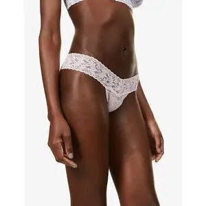 Hanky Panky Signature Lace Low-rise Stretch-jersey Thong - Bliss Pink