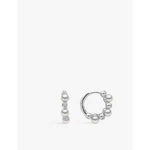 Yoko London Eclipse Akoya Pearl And Diamond Hoop Earrings - White Gold