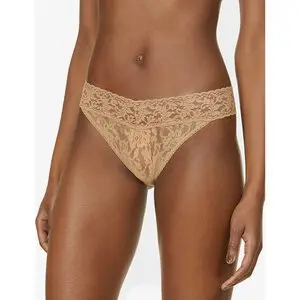 Hanky Panky Signature Original-rise Stretch-jersey Thong 1 Size Suntan