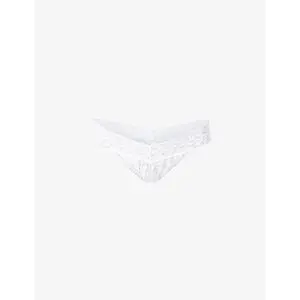 Hanky Panky Signature Original-rise Stretch-jersey Thong 1 Size White