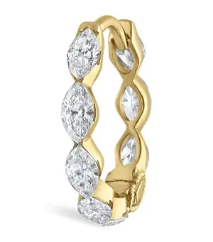 MARIA TASH Yellow Invisible Set Diamond Marquise Eternity Hoop Earring - Gold