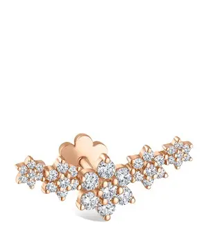 MARIA TASH Five Flower Garland Diamond Threaded Stud Earring