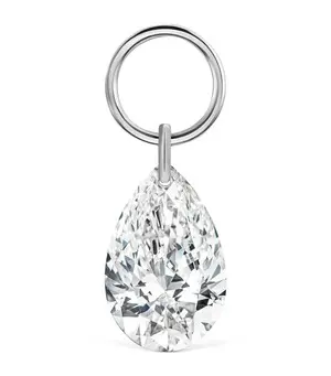 MARIA TASH Gold Pear Floating Diamond Charm - White