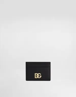Dolce & Gabbana Calfskin Card Holder With Dg Logo - Black
