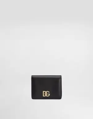 Dolce & Gabbana Calfskin Wallet With Dg Logo - Black