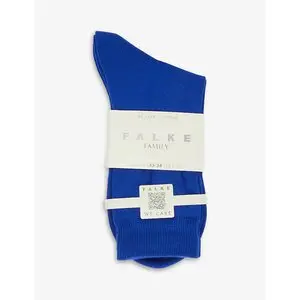 Falke Family Brand-Print Cotton-Blend Knitted Socks 6065 Imperial