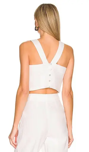 L'academie The Rochelle Crop Top - White