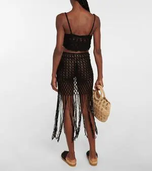 Anna Kosturova Crochet Cotton Skirt - Black