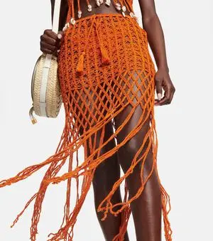 Anna Kosturova Crochet Cotton Skirt - Orange