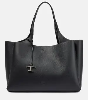TOD'S Medium Leather Tote Bag - Black