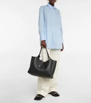 TOD'S Medium Leather Tote Bag - Black