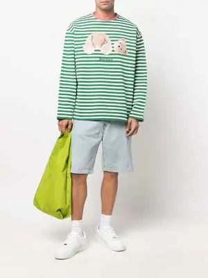 Palm Angels Logo-print Striped Cotton T-shirt