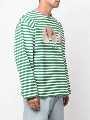 Palm Angels Logo-print Striped Cotton T-shirt