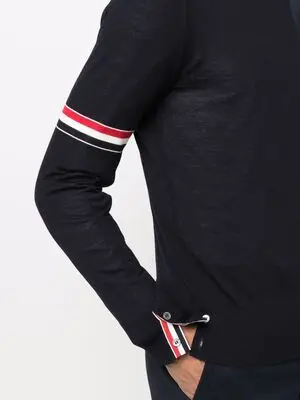 Thom Browne Rwb Striped Knitted Jumper - Blue