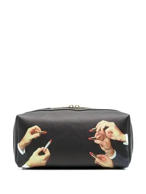 SELETTI Lipstick-print Wash Bag