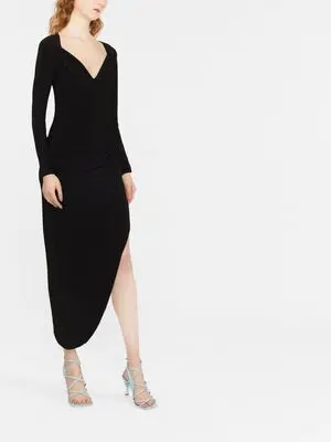 Norma Kamali Long-sleeve Asymmetric-hem Dress