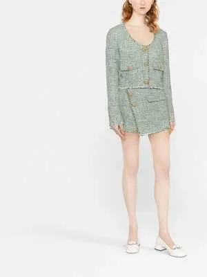 SELF-PORTRAIT Tweed Scoop-neck Jacket
