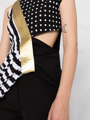 Balmain Mix-print Asymmetric Top