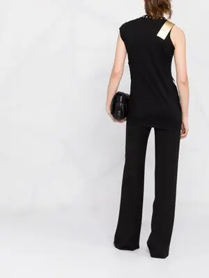 Balmain Mix-print Asymmetric Top