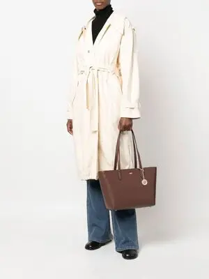 Dkny Logo-plaque Leather Tote Bag
