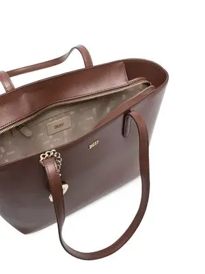 Dkny Logo-plaque Leather Tote Bag