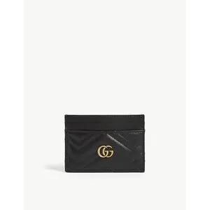 Gucci Gg Marmont Leather Card Holder Nero