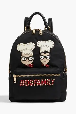 Dolce & Gabbana Appliquéd Shell Backpack - Black