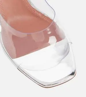 Amina Muaddi Lupita 95 Mules - Silver