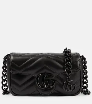 Gucci Gg Marmont Mini Leather Belt Bag - Black | Editorialist display picture 1