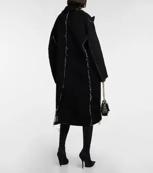Balenciaga Distressed Wool-blend Coat