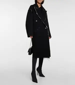 Balenciaga Distressed Wool-blend Coat