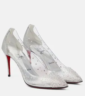 CHRISTIAN LOUBOUTIN Degrastrass 85 Embellished Pumps - Silver