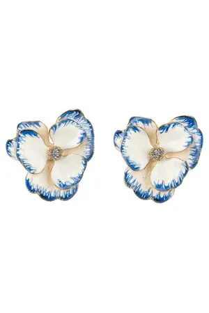 KENNETH JAY LANE Flower Clip Earrings - Blue