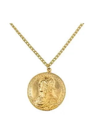 KENNETH JAY LANE Medallion Pendant Necklace - Gold