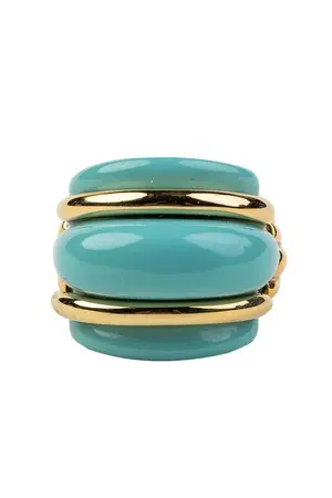 KENNETH JAY LANE Plated And Turquoise Ring - Gold
