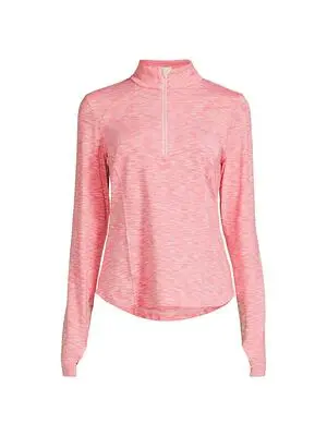 Zero Restriction Shae Half-zip Pullover Top Rosewood
