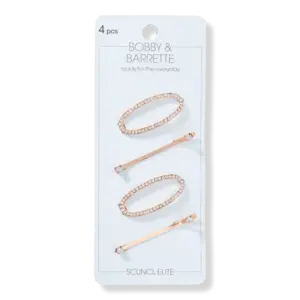 SCUNCI Crystal Bobby Pin And Barrette Set - One-color