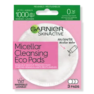 GARNIER Skinactive Micellar Cleansing Eco Pads, Reusable, 3 Pack
