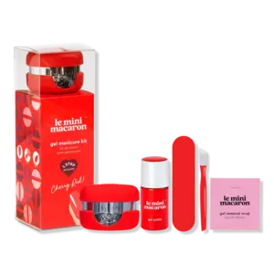 LE MINI MACARON 1-step Diy Glossy Gel Manicure Kit Cherry Red (bright And Brilliant True Red)