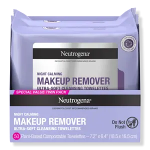 Neutrogena Night Calming Makeup Remover Cleansing Towelettes Twin Pack - One-color